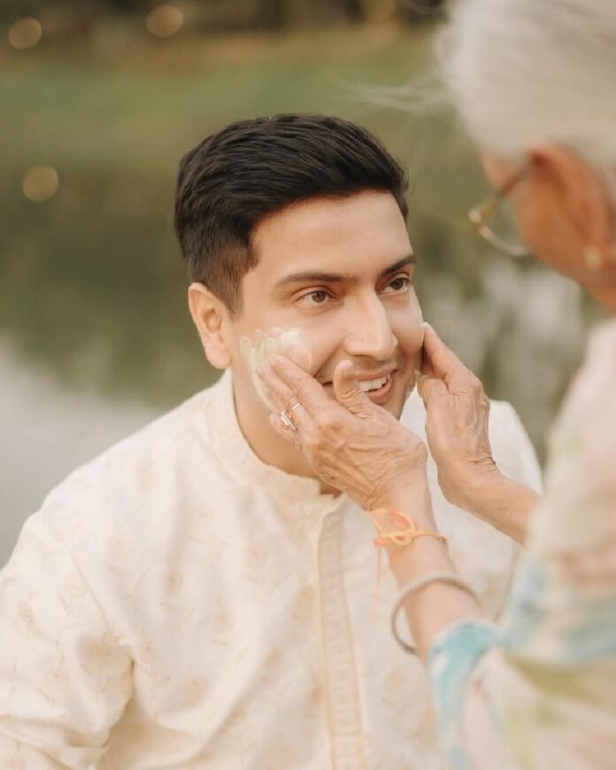 Prajakta Koli & Vrishank Khanal Swap Yellow For White In A Dreamy Haldi ...